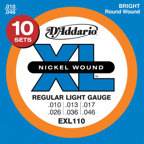 D'Addario EXL110-10P XL Regular Light 10 Pack | guitarguitar