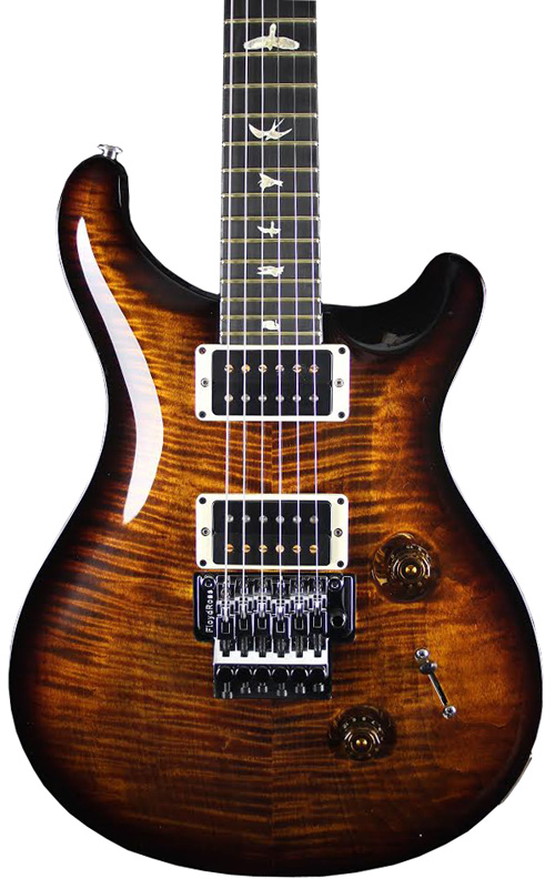PRS Custom 24 Floyd Rose Black Gold Wrap 10 Top Pattern Thin Matching ...