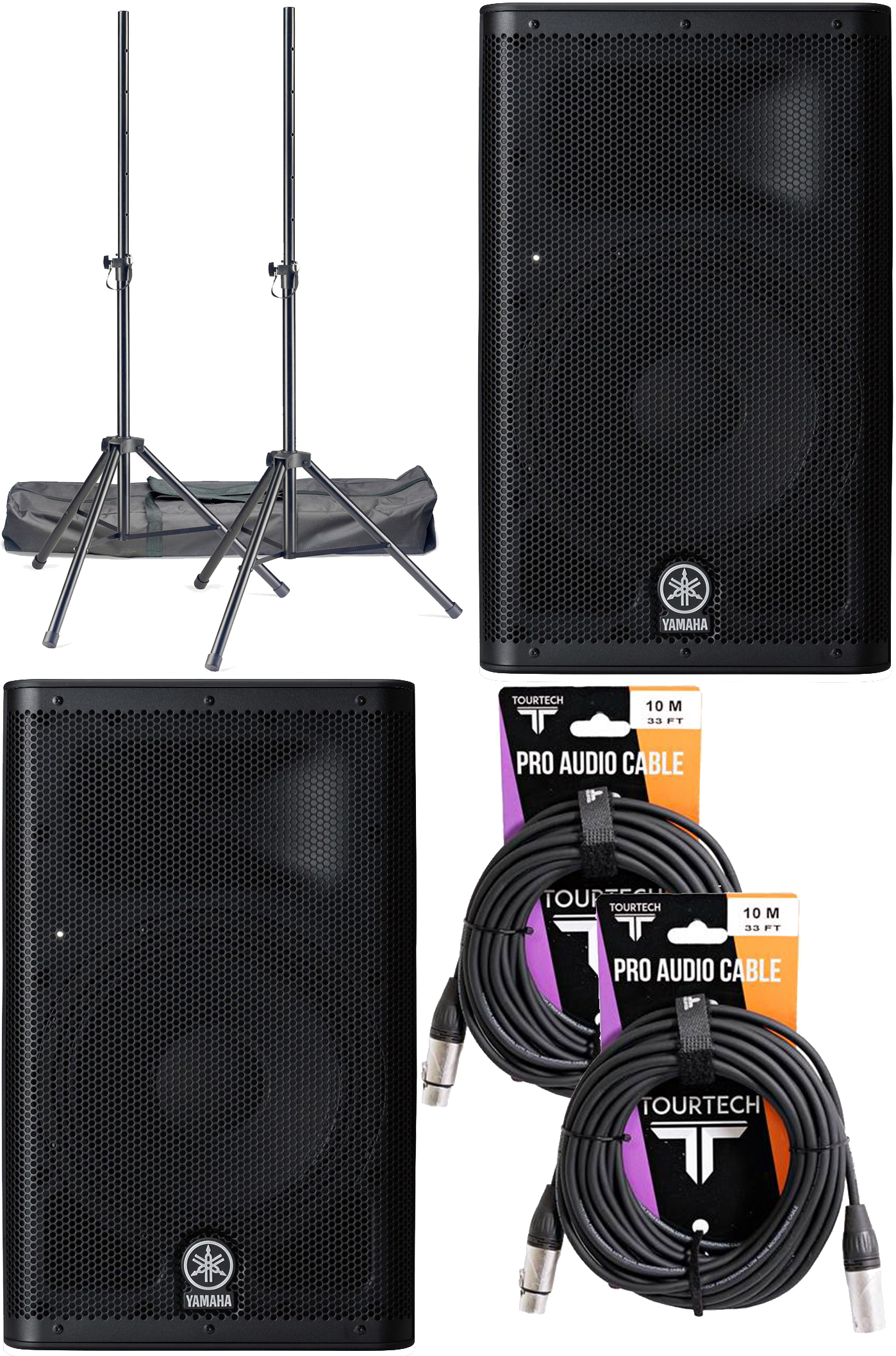 Yamaha DXR10 + Stands and Cables Bundle | guitarguitar
