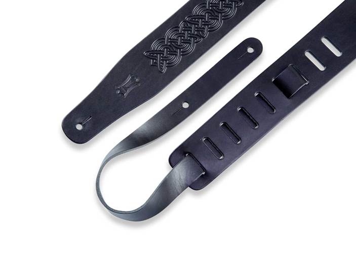 Levys Celtic Knot Emboss Guitar Strap Black Guitarguitar