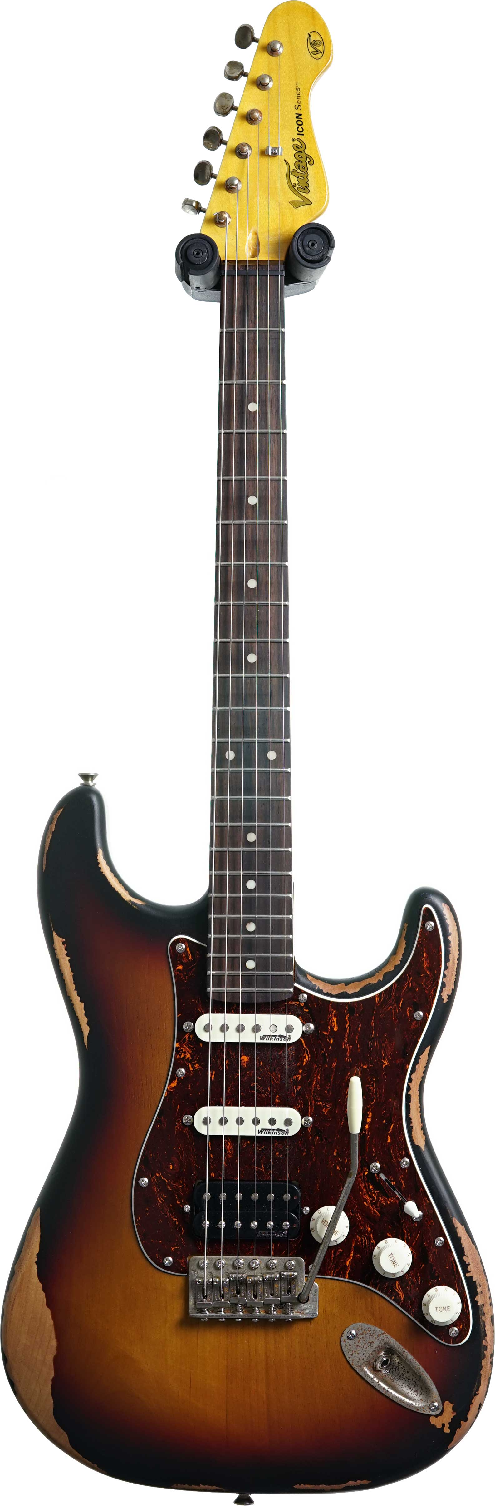 Vintage V6 Icon HSS Distressed Sunburst (Ex-Demo) #121121957 | guitarguitar