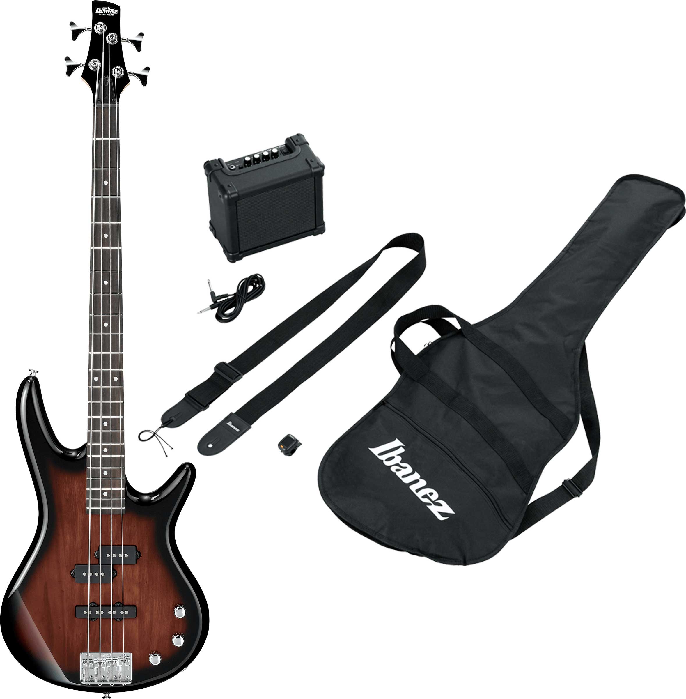 Ibanez JUMPSTART Bass Guitar & Accessory Pack Walnut Satin | guitarguitar