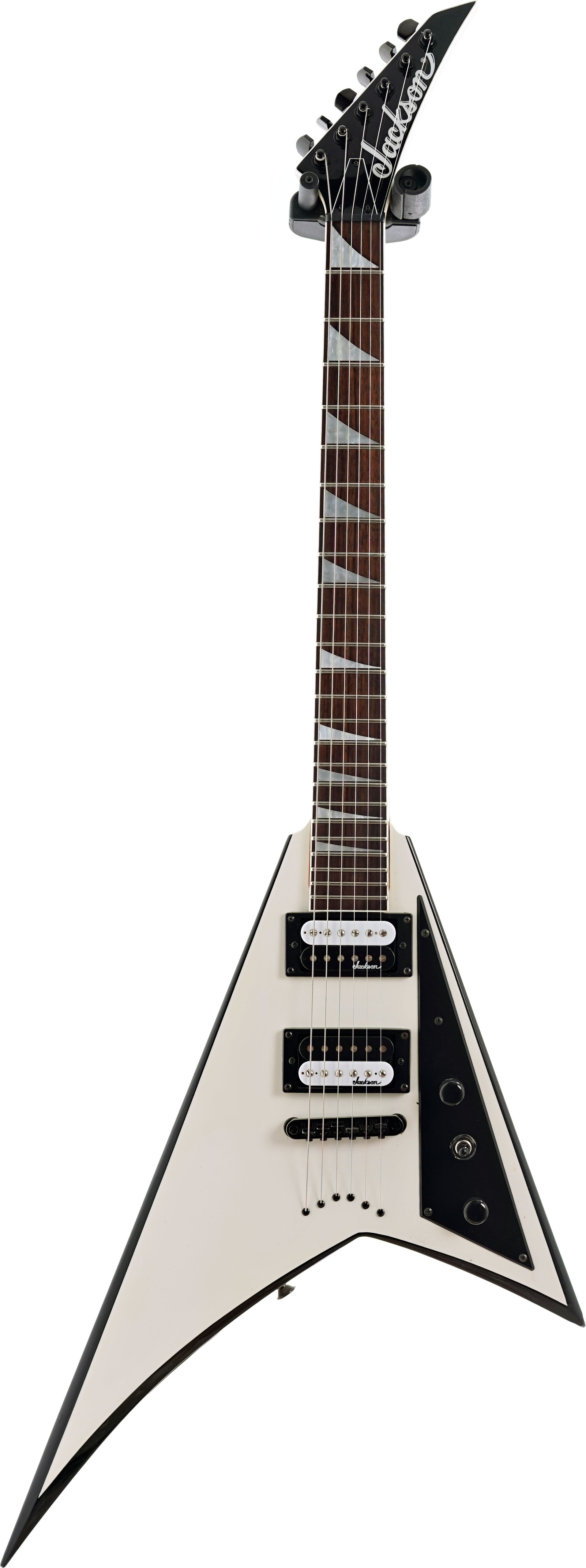 Jackson JS32T Rhoads String-Thru White With Black Bevels Rosewood ...