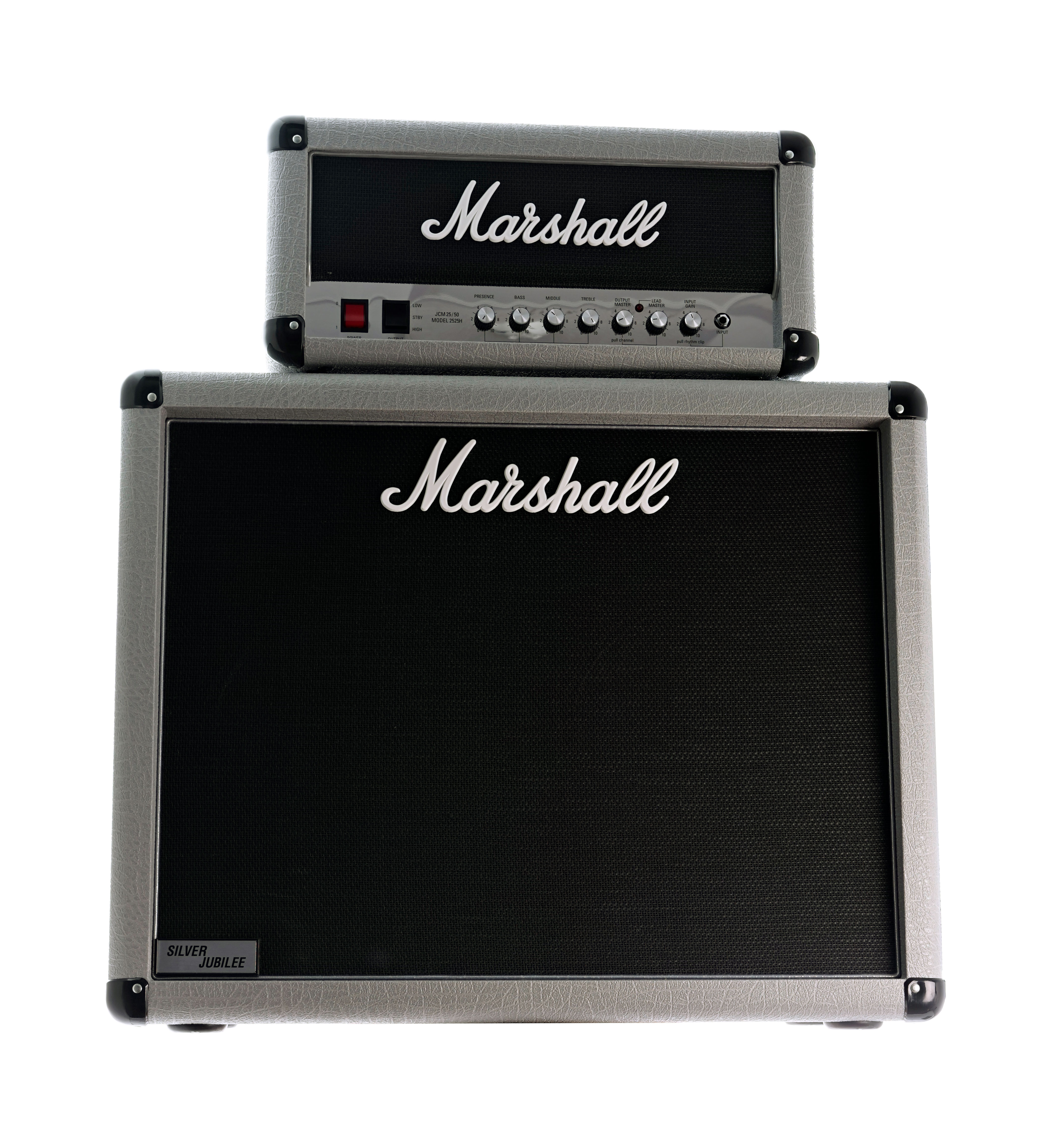 Marshall 2525H Mini Jubilee Silver Valve Amp Head & 2536A Guitar ...