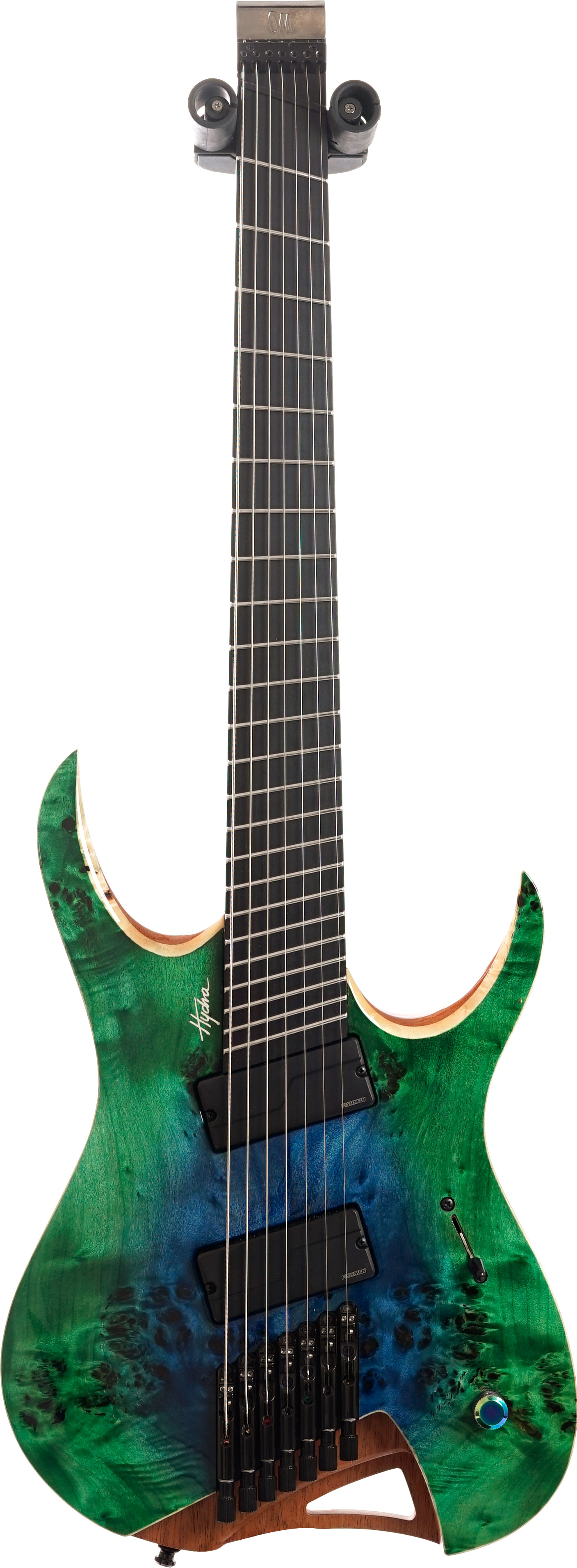 Mayones Hydra Elite 7 VF Trans Blue Green Burst Fishman Fluence Modern ...